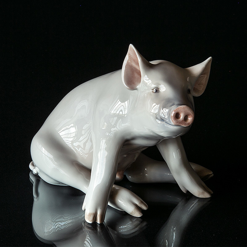 Pig figurines by Royal Copenhagen and Bing and Grondahl